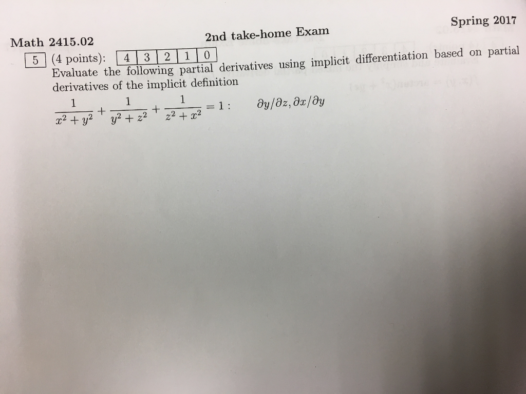 Solved Evaluate the following partial derivatives using | Chegg.com