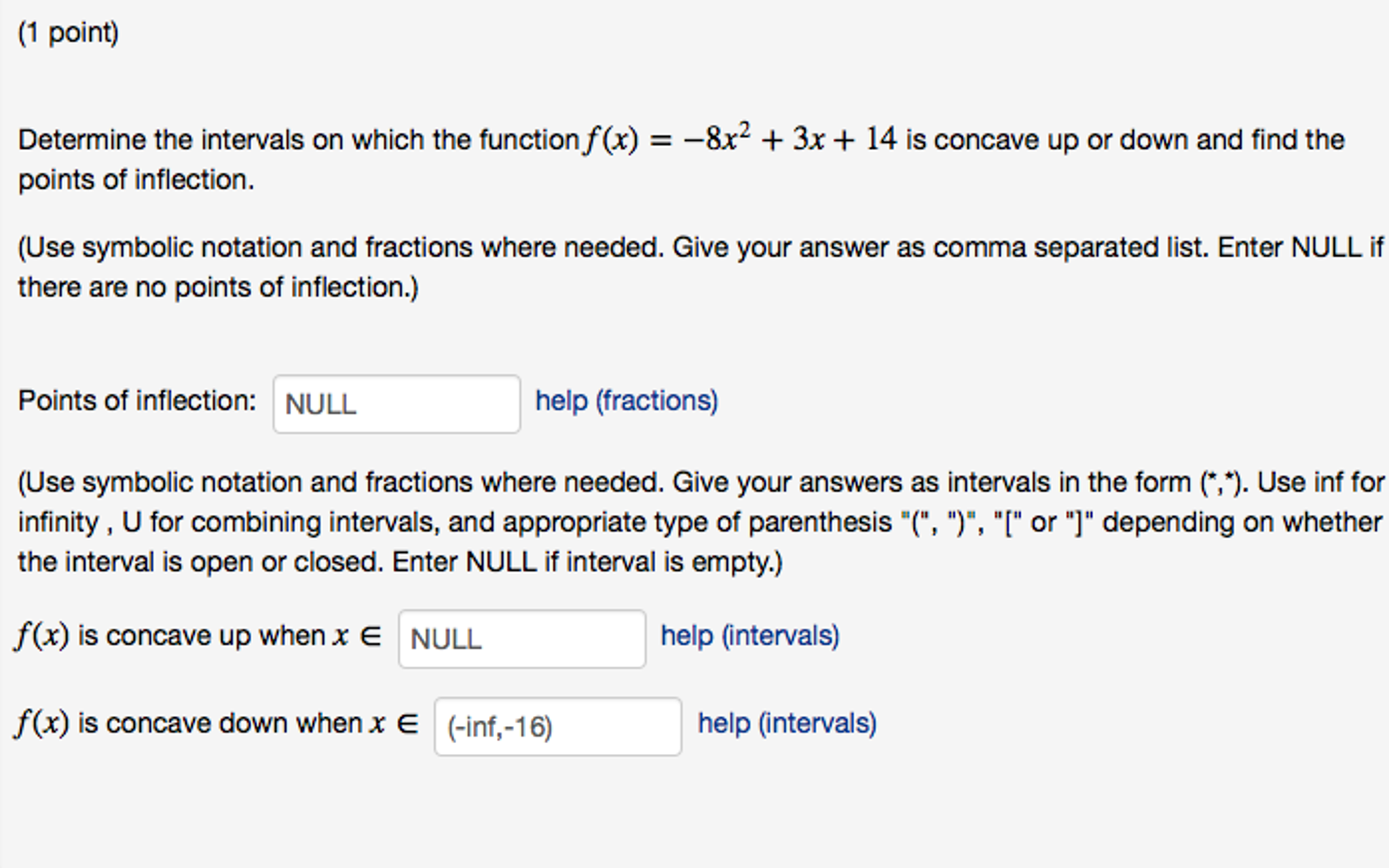 Solved Determine the intervals on which the function f(x) = | Chegg.com