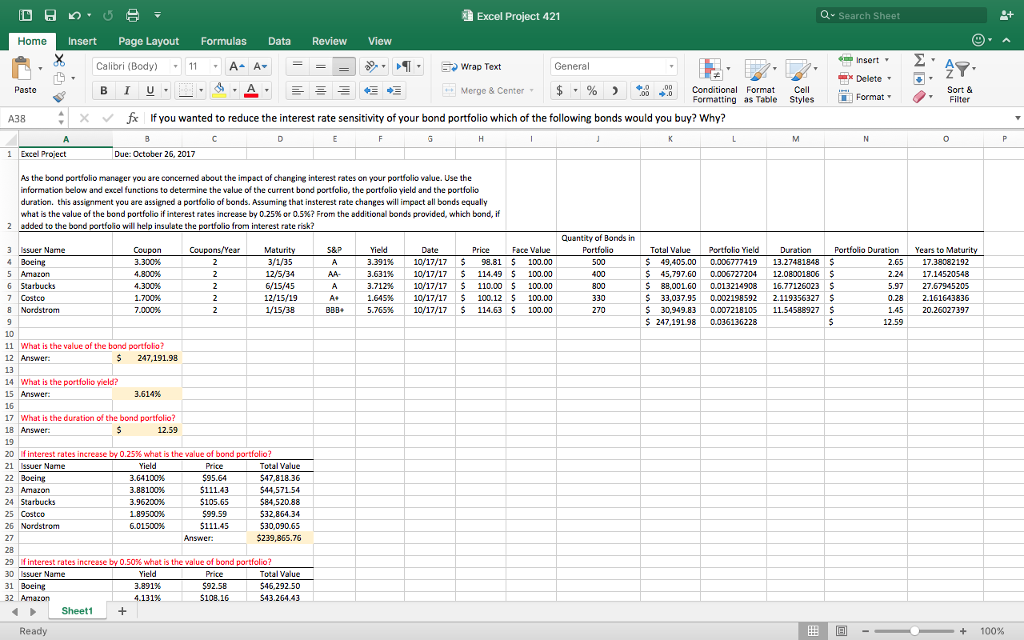 As the bond portfolio manager you are concerned about | Chegg.com