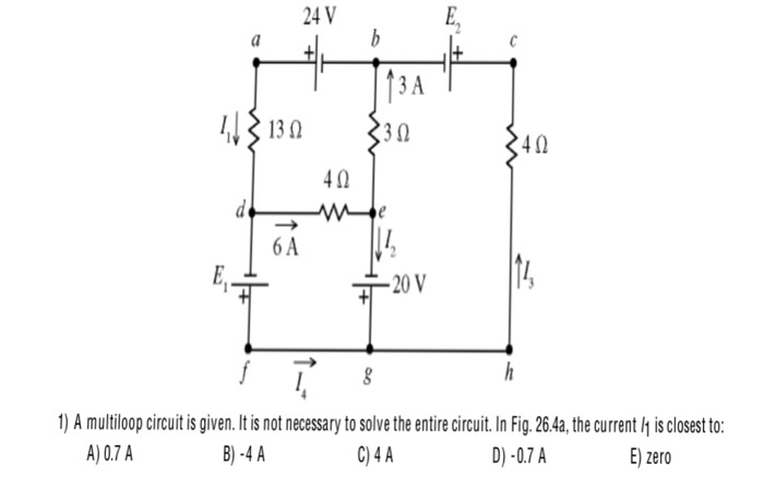 Solved A multiloop circuit is given. It is not necessary to | Chegg.com