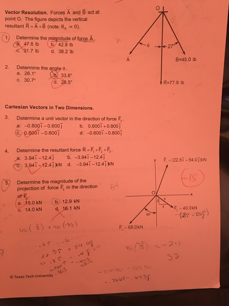 Solved Vector Resolution. Forces A and B act at point O. The | Chegg.com