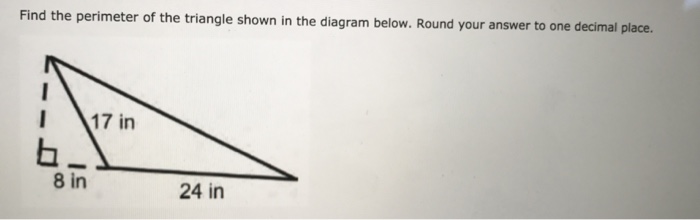 Solved Find the perimeter of the triangle shown in the | Chegg.com