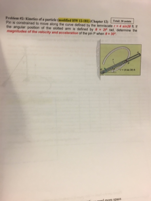 Solved Pin is constrained to move along the curve defined by | Chegg.com
