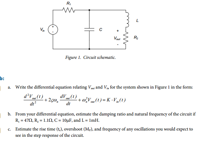 Solved Write the differential equation relating Vout and | Chegg.com