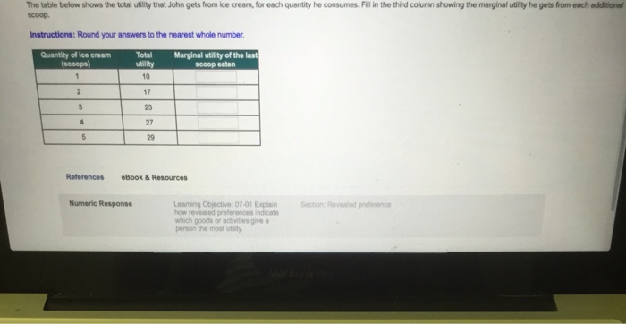 Solved the table below shows the total utility that John | Chegg.com