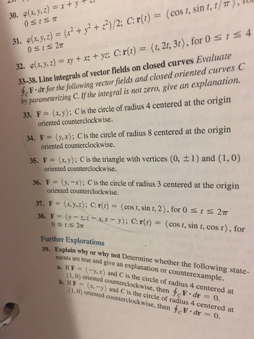 Solved Evaluate integral_C F dr for the following vector | Chegg.com
