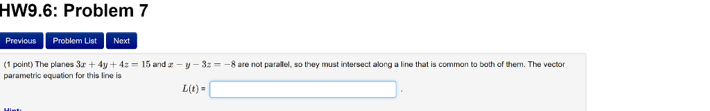 Solved HW9.6: Problem7 Previous Problem List Next (1 point) | Chegg.com
