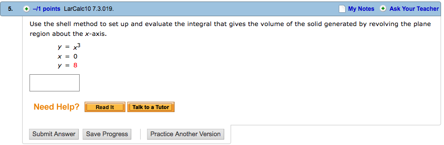 Solved Use the shell method to set up and evaluate the | Chegg.com