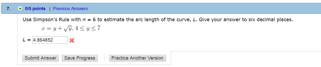 Solved Use Simpsons Rule With N 6 To Estimate The Arc 