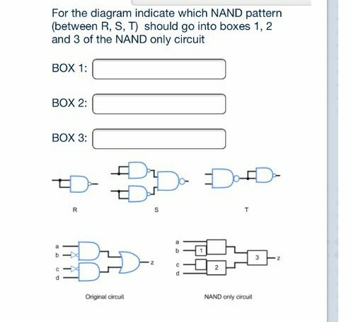 Solved For the diagram indicate which NAND pattern (between | Chegg.com