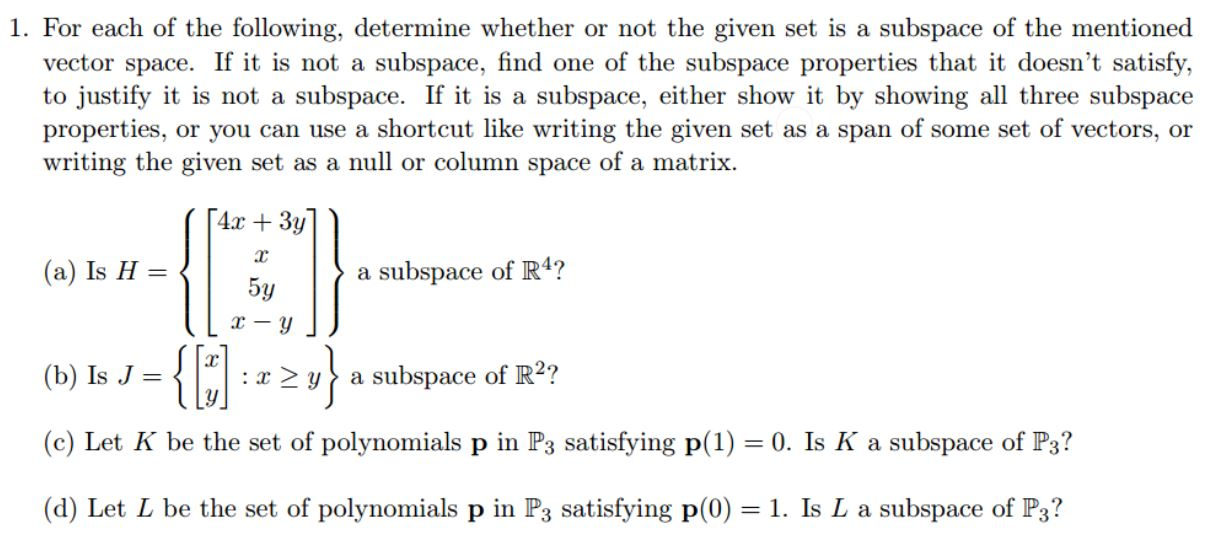 Solved For each of the following, determine whether or not | Chegg.com