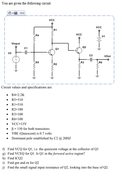 Solved You are given the following circuit: VCC VCC R1 R4 | Chegg.com