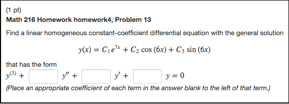 Solved Find a linear homogeneous constant-coefficient | Chegg.com