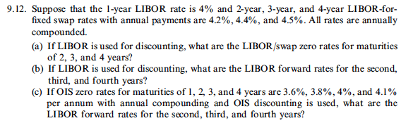 Solved Suppose that the 1-year LIBOR rate is 4% and 2-year, | Chegg.com