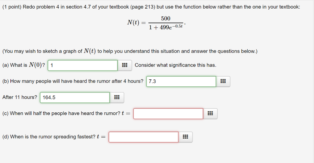 Solved (1 point) Redo problem 4 in section 4.7 of your | Chegg.com