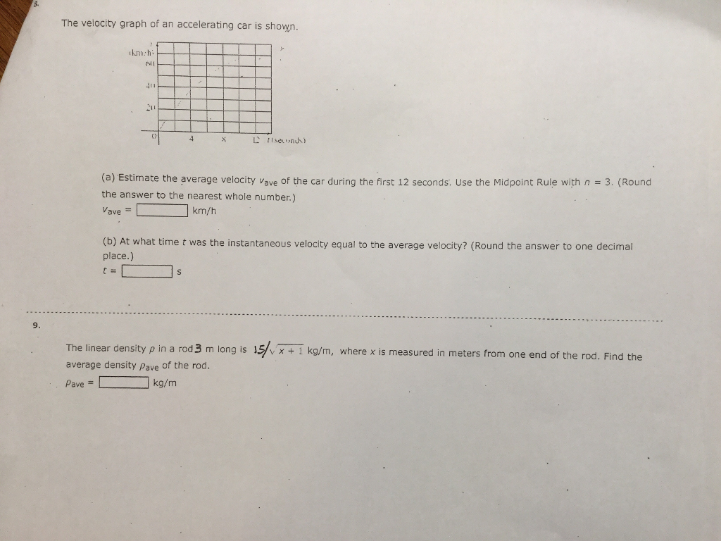 Solved The velocity graph of an accelerating car is shown. | Chegg.com