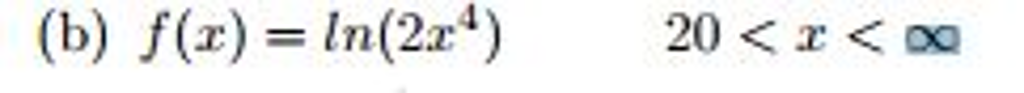 Solved Find first and second derivative. f(x) = ln (2x^4) | Chegg.com