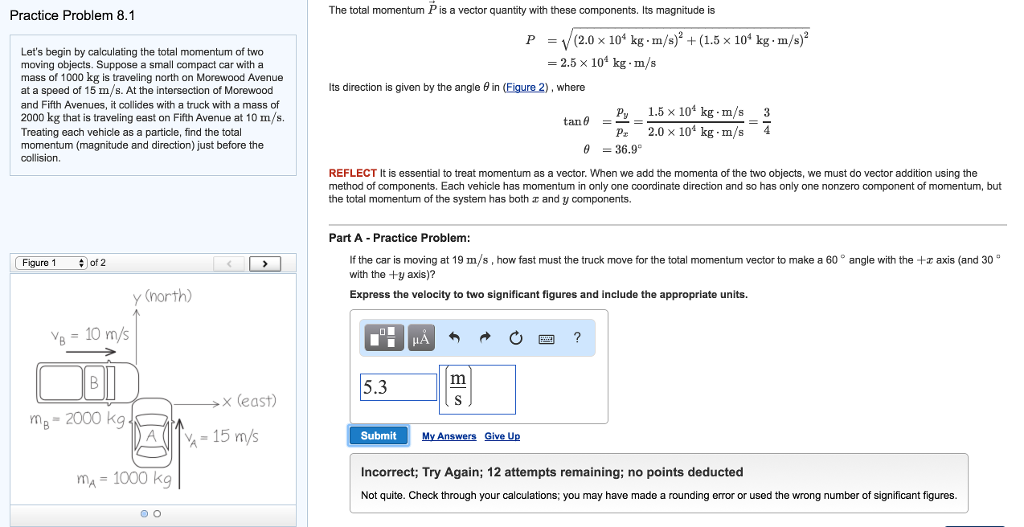 Solved Practice Problem 8.1 The total momentum P is a vector | Chegg.com