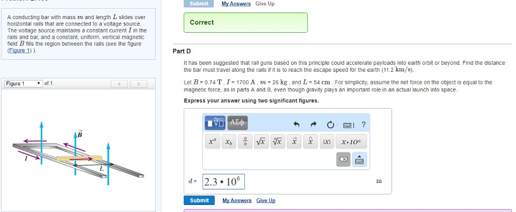 Solved A conducting bar with mass m and length L slides over | Chegg.com