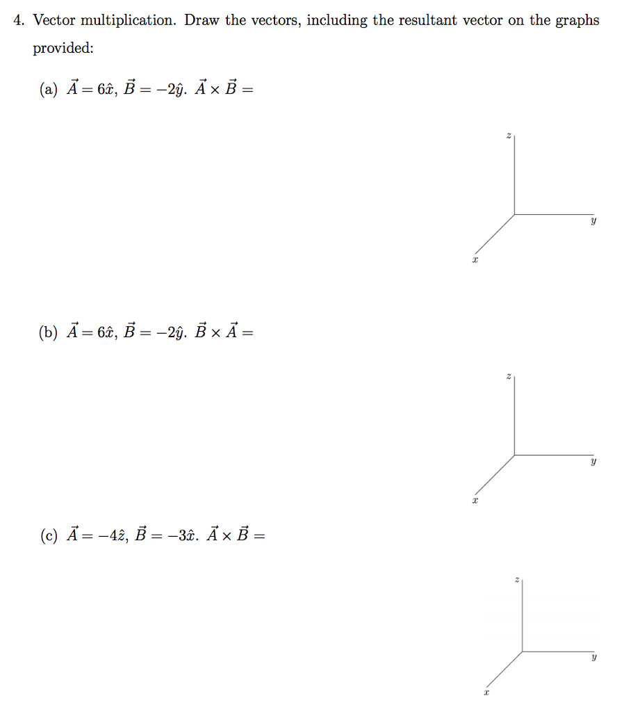 Solved 4. Vector multiplication. Draw the vectors, including | Chegg.com