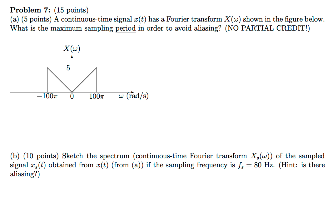 Solved A continuous-time signal x(t) has a Fourier transform | Chegg.com