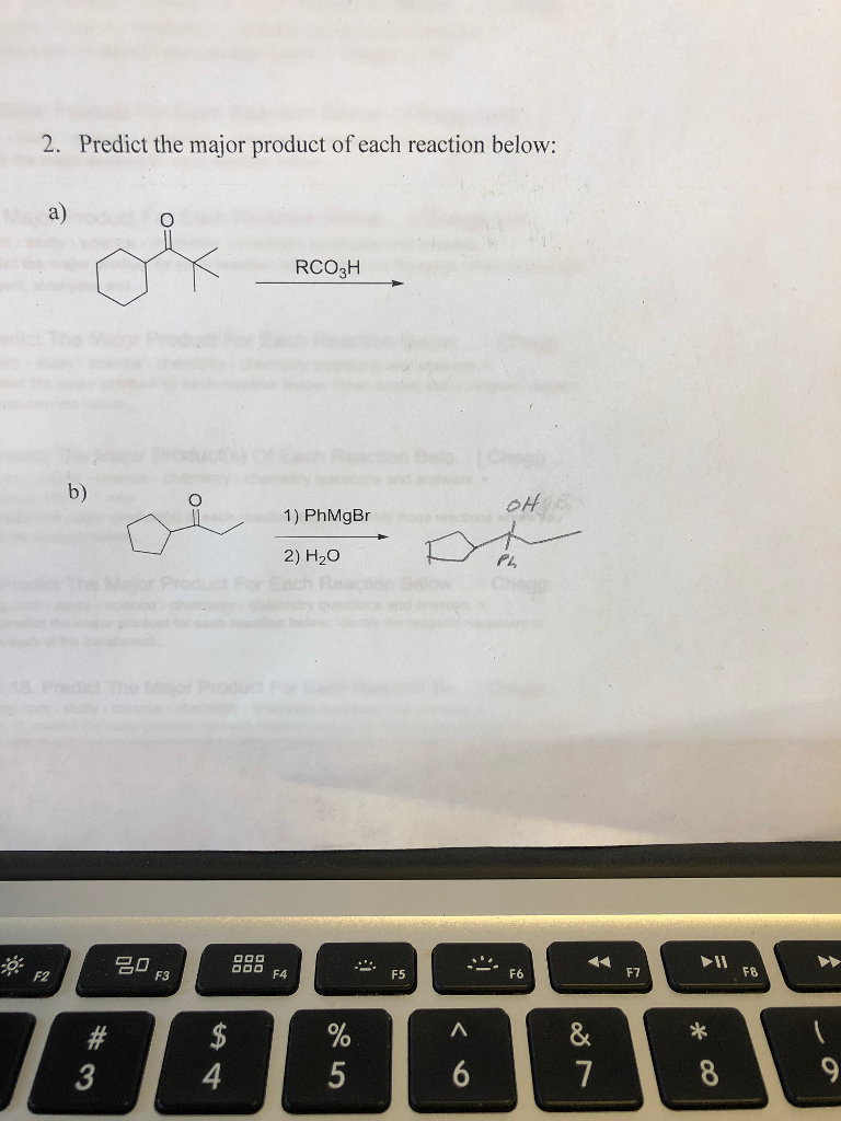 Solved 2. Predict the major product of each reaction below: | Chegg.com