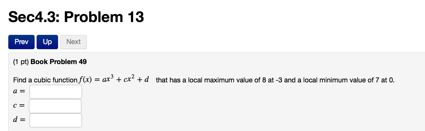 Solved Sec4.3: Problem 13 (1 pt) Book Problem 49 Find a | Chegg.com