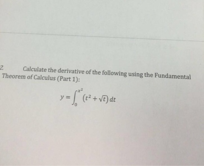 Solved Calculate the derivative of the following using the | Chegg.com