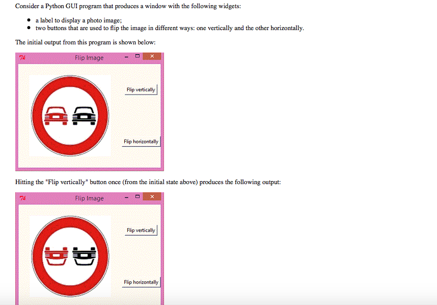 Solved Consider a Python GUI program that produces a window | Chegg.com
