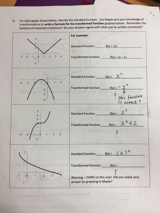 Solved For each graph shown below, identify the standard | Chegg.com
