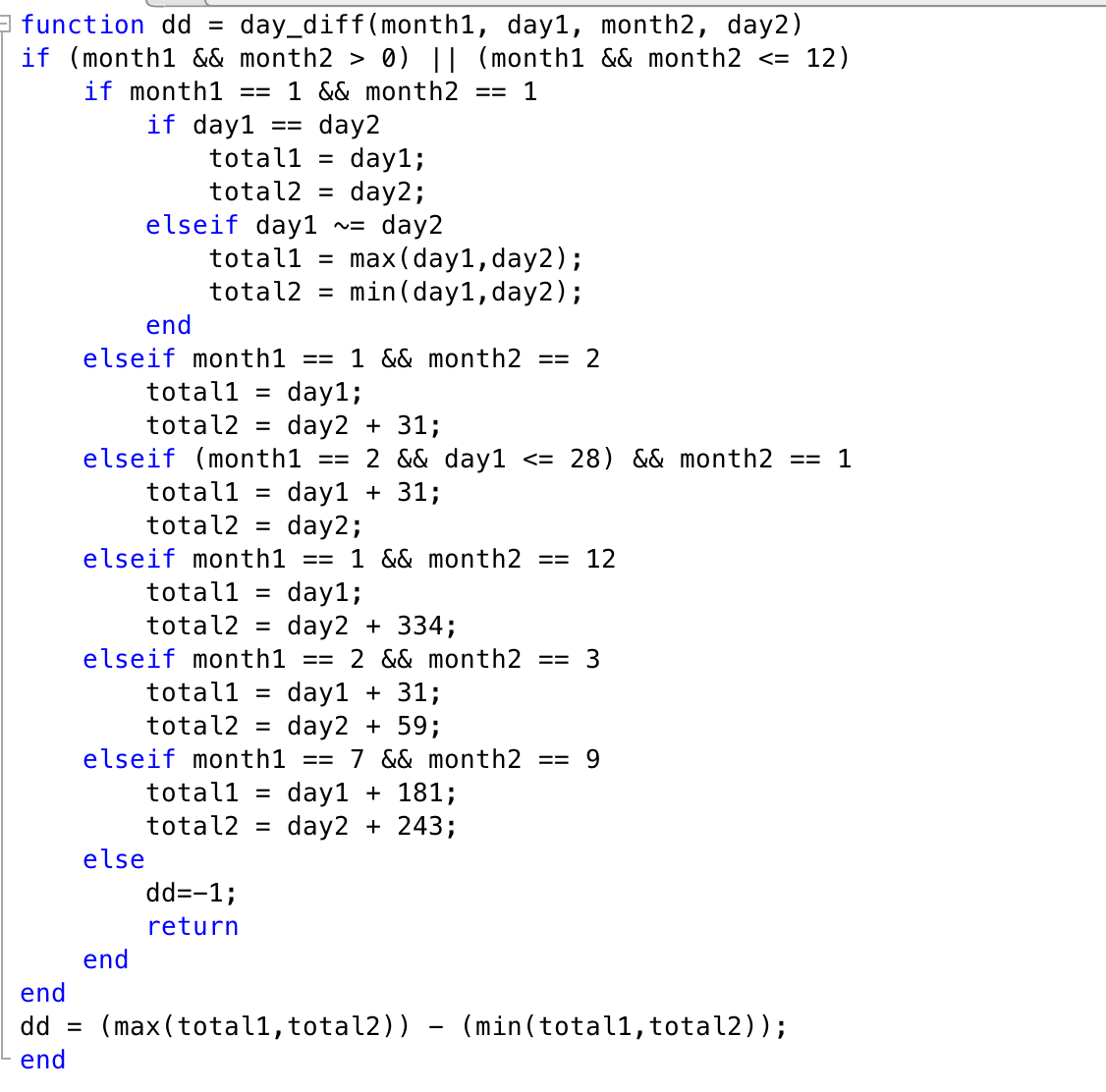 Solved Write a function called day diff that takes four | Chegg.com