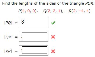 Solved Find the lengths of the sides of the triangle PQR. | Chegg.com