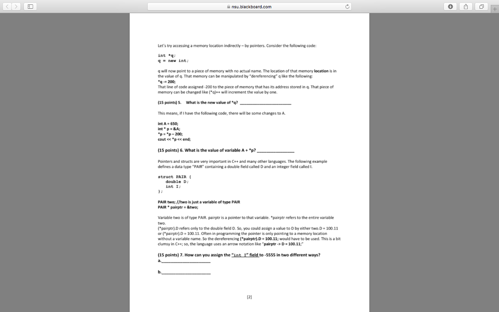 Solved ーnsu.blackboard.com CSC 260 Laboratory 7 Spring 2017 | Chegg.com