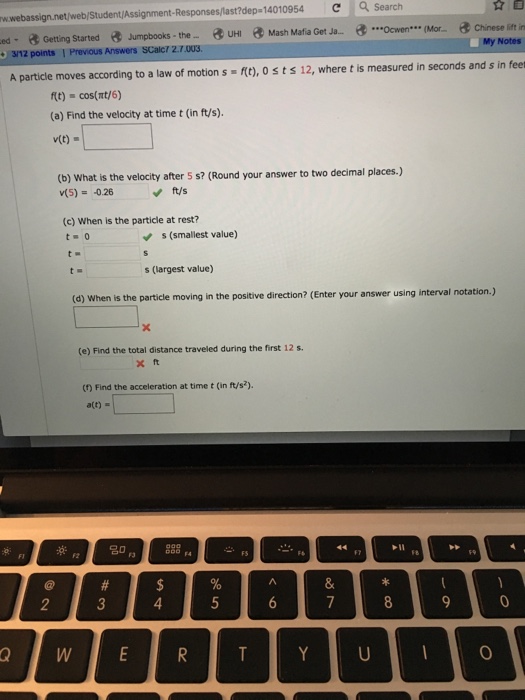 Solved A particle moves according to a law of motion s = | Chegg.com