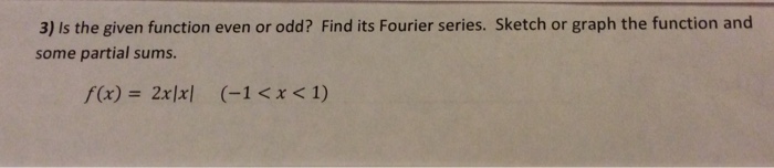 Solved Is the function even or odd? Find it's Fourier | Chegg.com