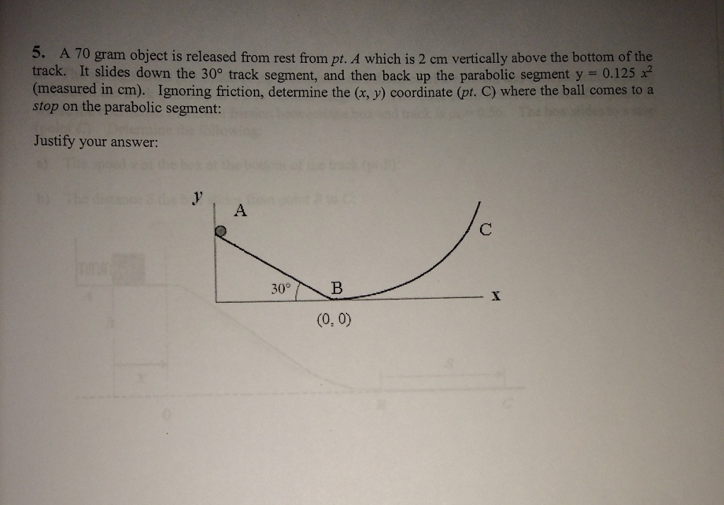 Solved A 70 gram object is released from rest from pt. A | Chegg.com
