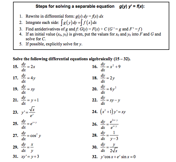Solved Solve the following differential equations | Chegg.com