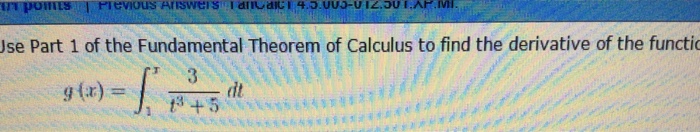 Solved Use part 1 of the fundamental Theorem of Calculus to | Chegg.com