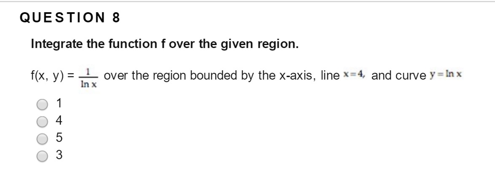 Solved Integrate the function f over the given region. f(x, | Chegg.com