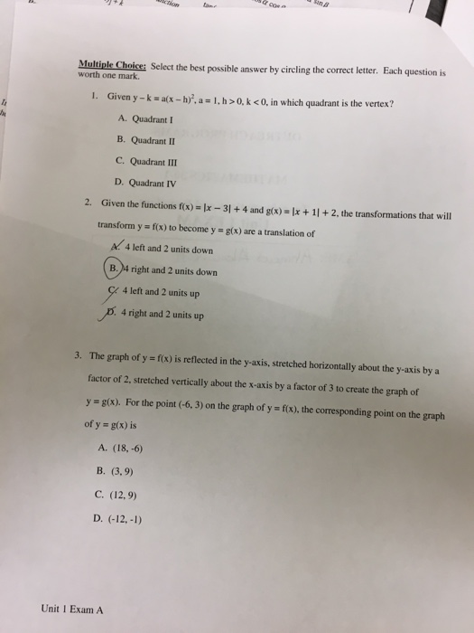 Solved Multiple Choice: Select the best possible answer by | Chegg.com
