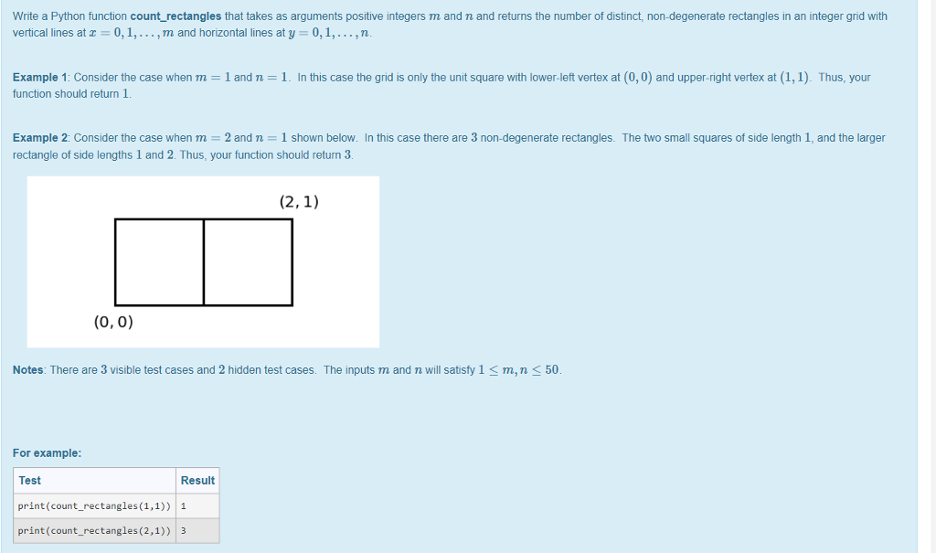 Solved Write A Python Function Countrectangles That Takes