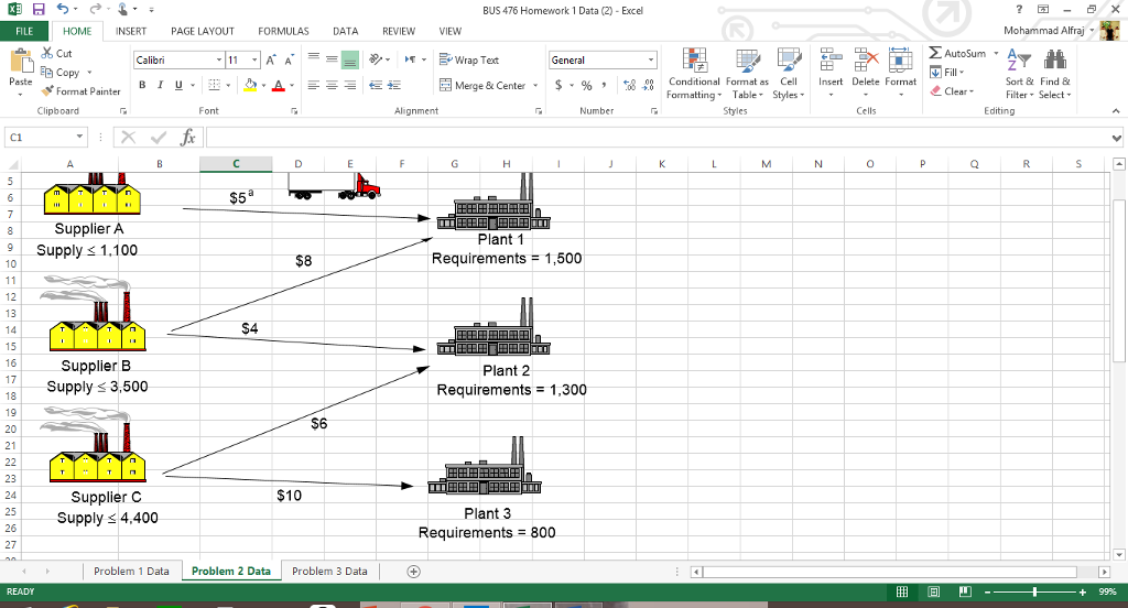 Solved TD A s e I BUS 476 Homework 1 Data (2) - Excel ? - 8 | Chegg.com
