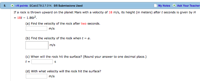 Solved If a rock is thrown upward on the planet Mars with a | Chegg.com