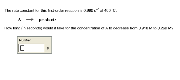 Solved The rate constant for this first-order reaction is | Chegg.com