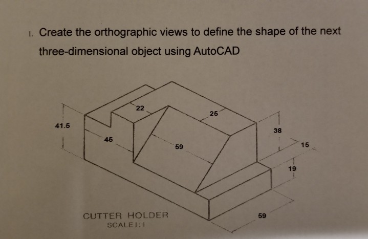 Solved Given the orthographic top view and front view, | Chegg.com