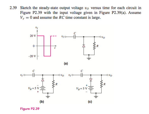 Solved Sketch the steady-state output voltage vo versus time | Chegg.com
