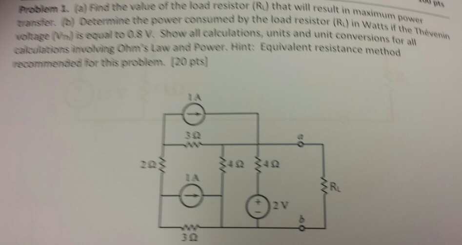 Solved Find the value of the load resistor (R_L) that will | Chegg.com