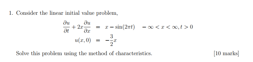 Solved Consider the linear initial value problem, partial | Chegg.com