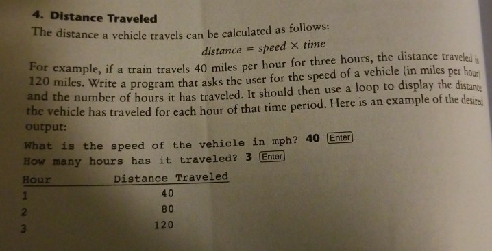 Solved 4. Distance Traveled The d istance a vehicle travels | Chegg.com