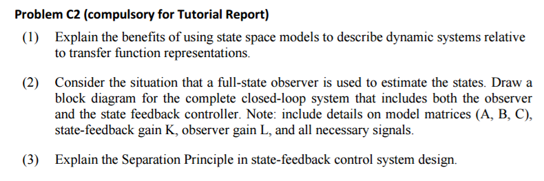 Solved Explain the benefits of using state space models to | Chegg.com